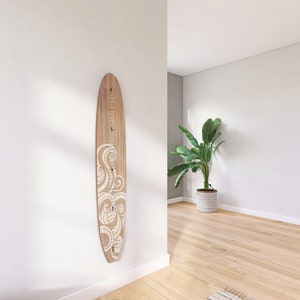 Seaside Series Surfboard Growth Chart White Wave | Wooden Height Chart ...