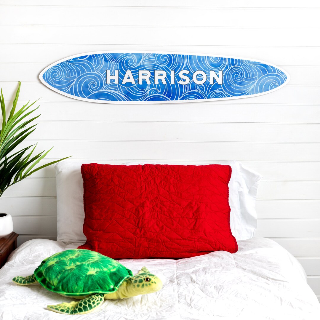 Personalized Waves Surfboard | Boys | Wooden Surfboard Signs ...