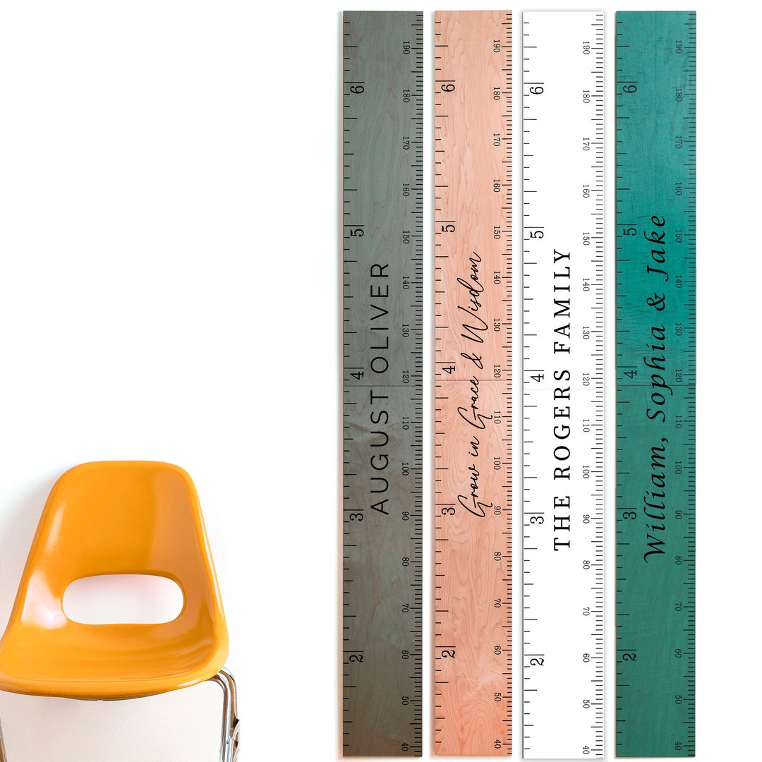 Ruler Growth Chart | Kids Wooden Height Chart | Nursery Decor | Classic ...