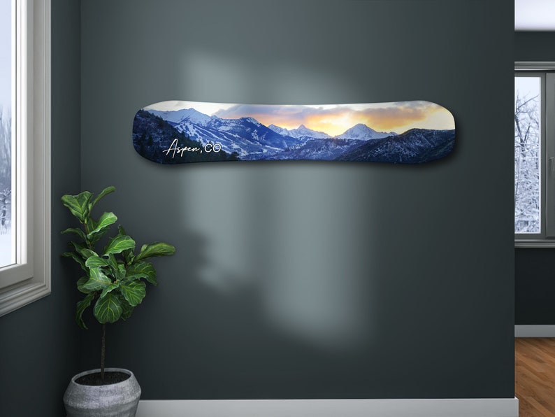 Colorado Skiing Wood Snowboard Wall Decor | Ski Art Mountain Snowboard ...