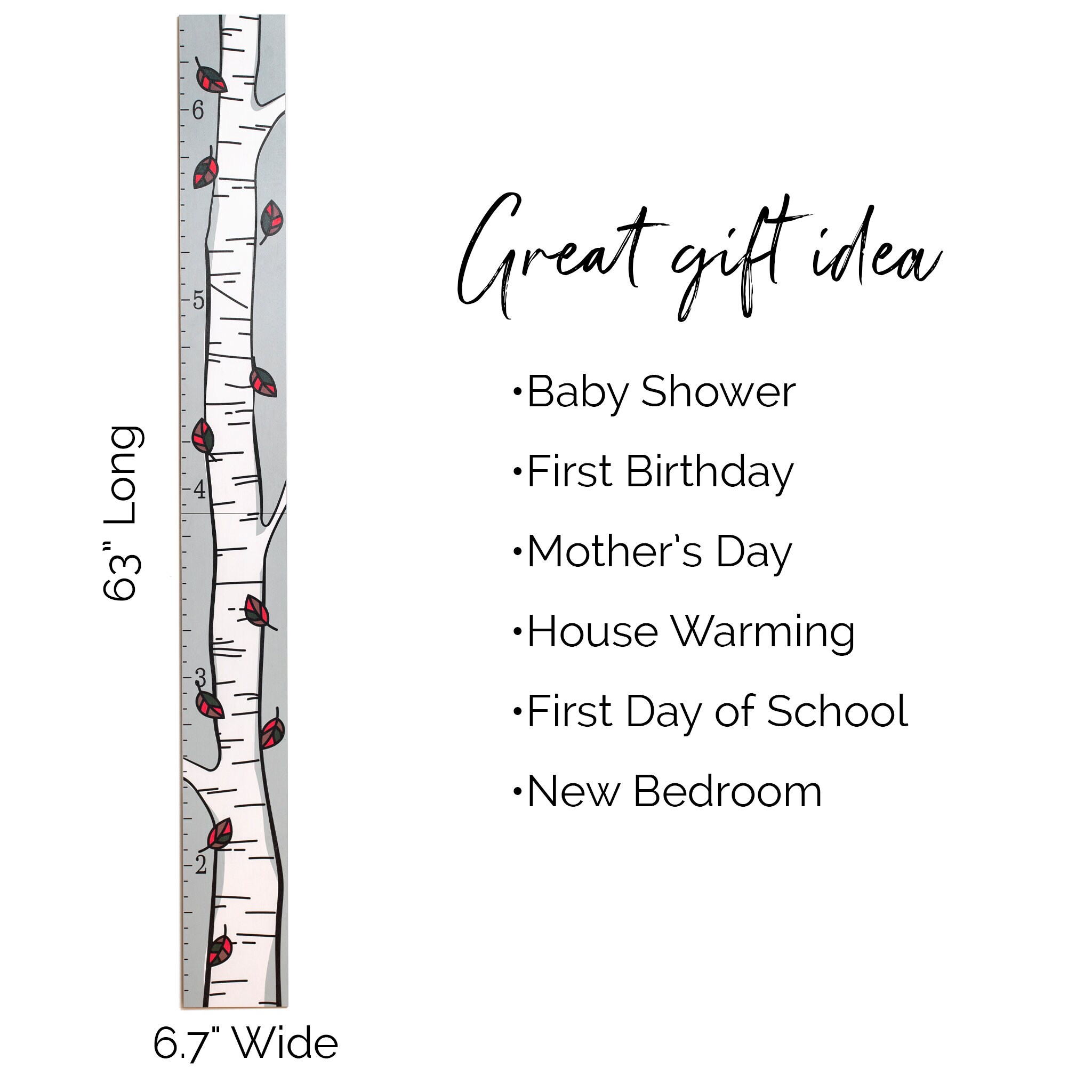 Birch Tree Growth Chart | Wood Height Chart | Fall Trees | Green Leaves ...