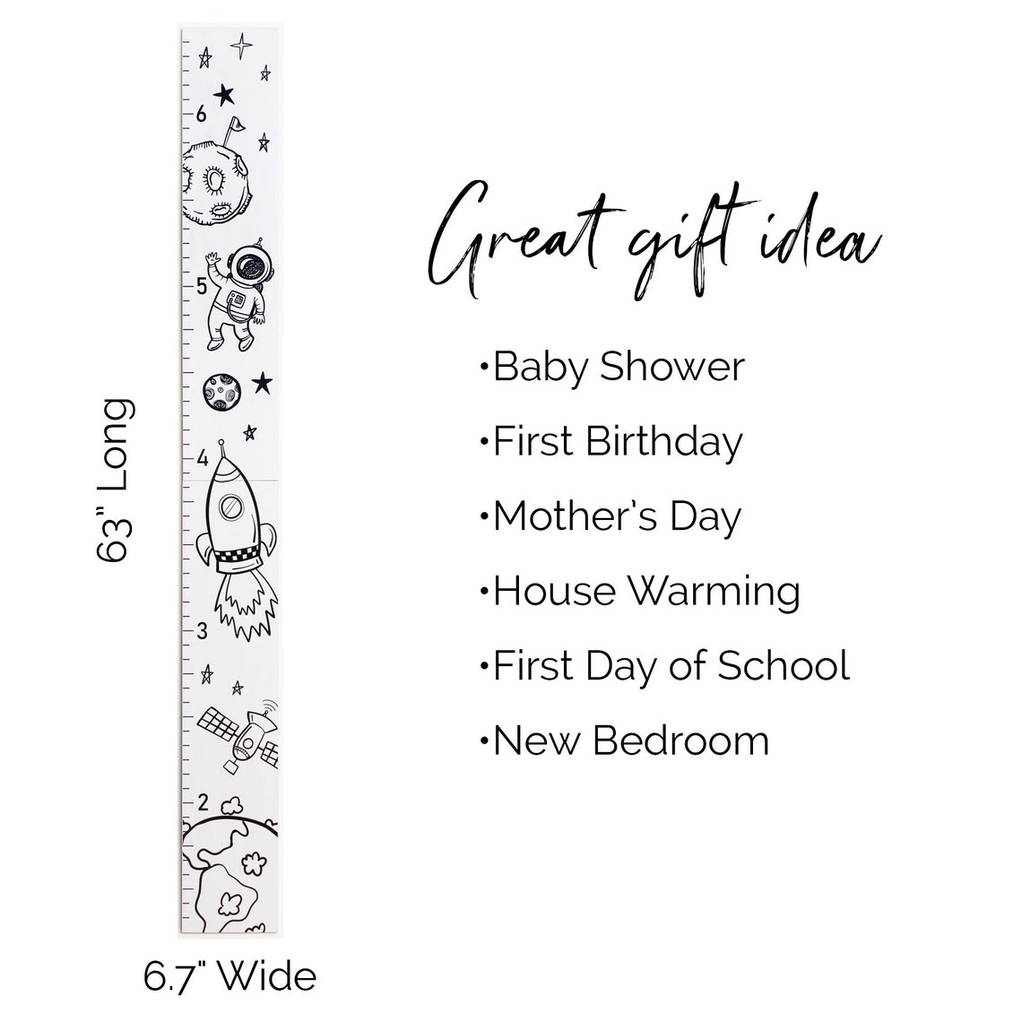 Space Planet Growth Chart / Height Chart Boys / Personalized - Etsy