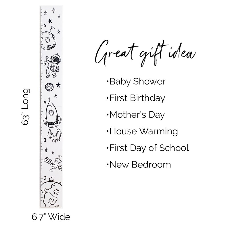 Space Planet Growth Chart / Height Chart Boys / Personalized Wood ...
