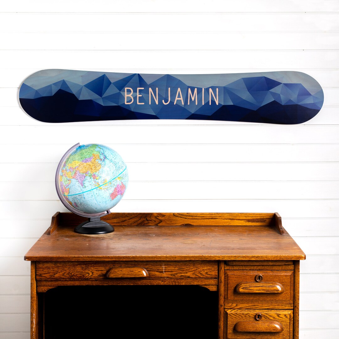 Personalized Mountain Snowboard / Wood Snowboard Sign / Snowboarder ...