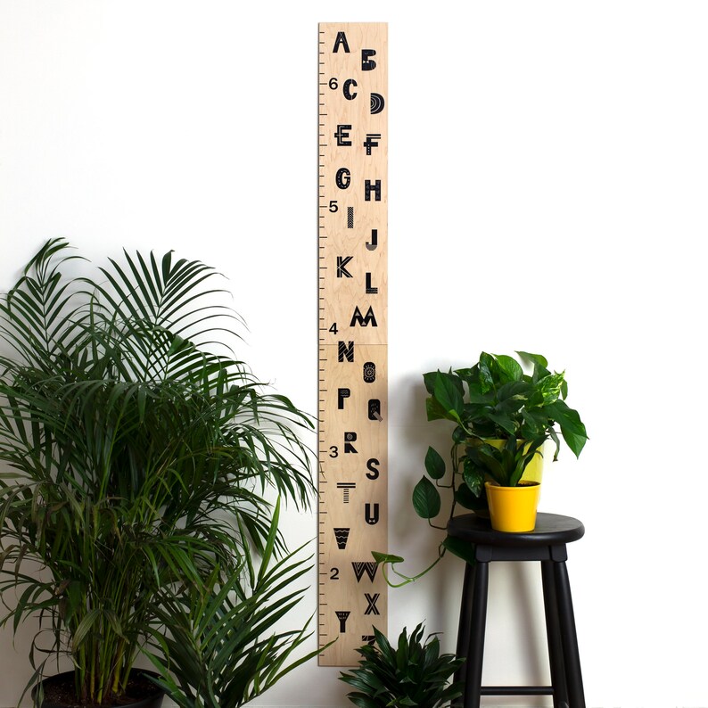 Alphabet Growth Chart / Wooden Height Chart for Boys & Girls / | Etsy