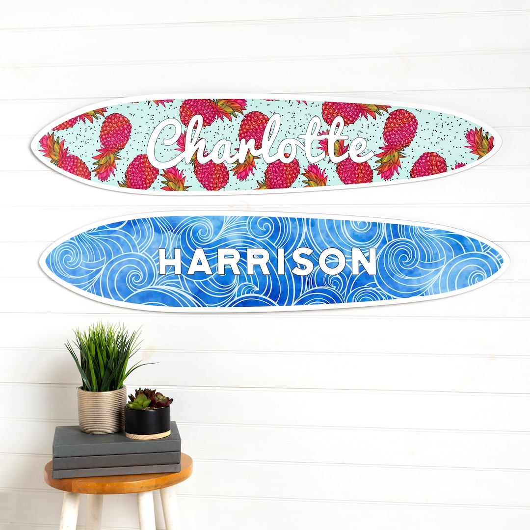 Personalized Surfboard | Colorful | Wooden Surfboard Signs | Surfboard ...