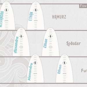 Seaside Series of Wooden Surfboard Growth Height Charts in White ...