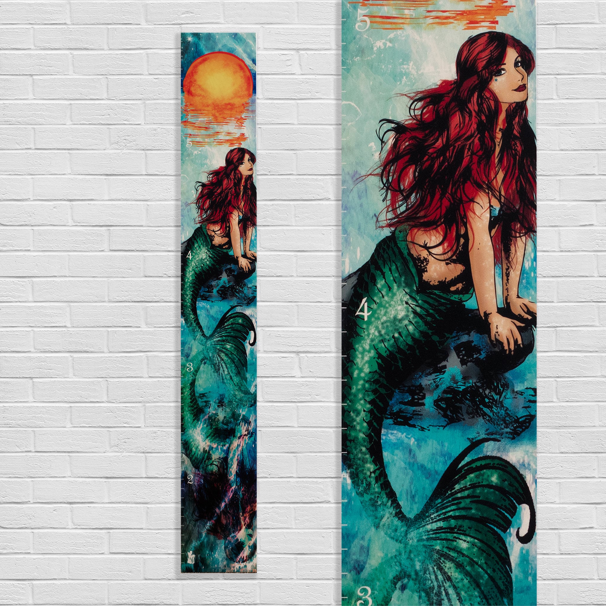 Mermaid Growth Chart Wooden Growth Chart Wood Height Chart | Etsy