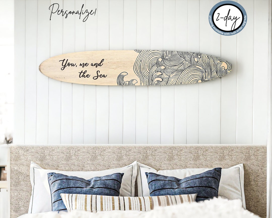 Wave Surfboard Wall Art Surfboard Wall Decor Coastal Home Decor ...
