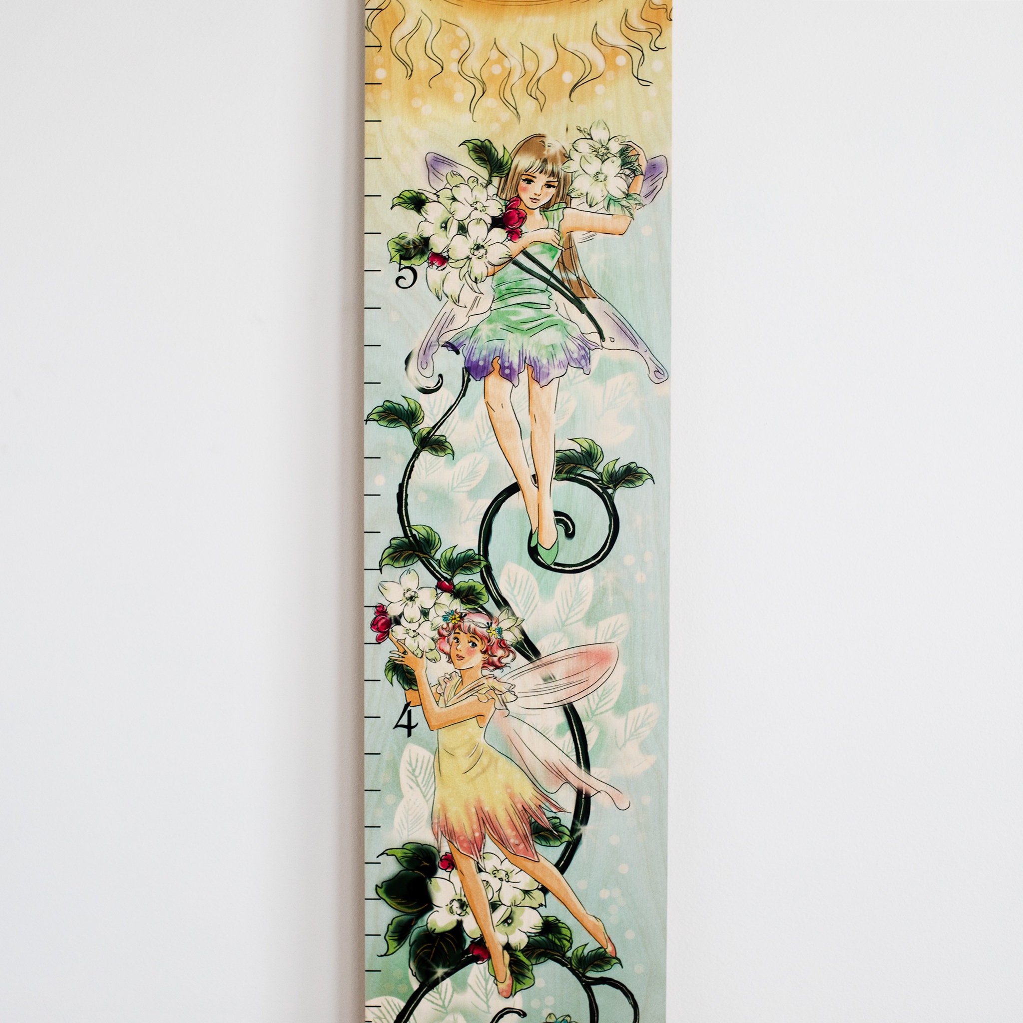Fairy Growth Chart, Wooden Growth Chart, Wood Height Chart, Baby Shower ...