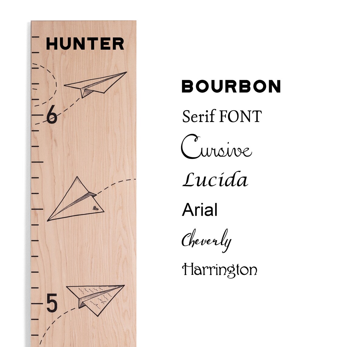 Paper Airplanes Height Chart Boys Plane Room Decor Little | Etsy