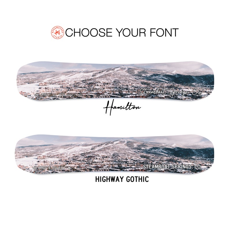 Steamboat Springs, CO Snowboard Art Print on Wood | Snowboard Wall ...