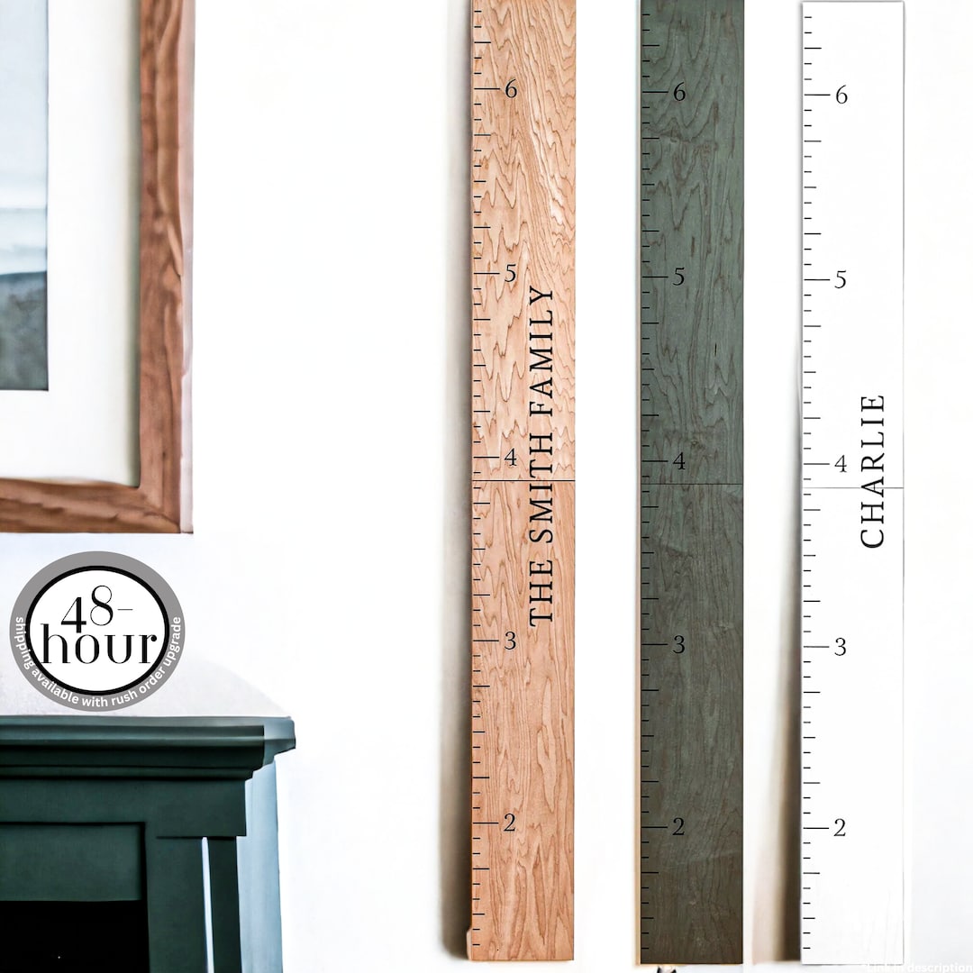 Wooden Growth Chart Ruler Modern Farmhouse Kids Height Chart Wood Wall ...