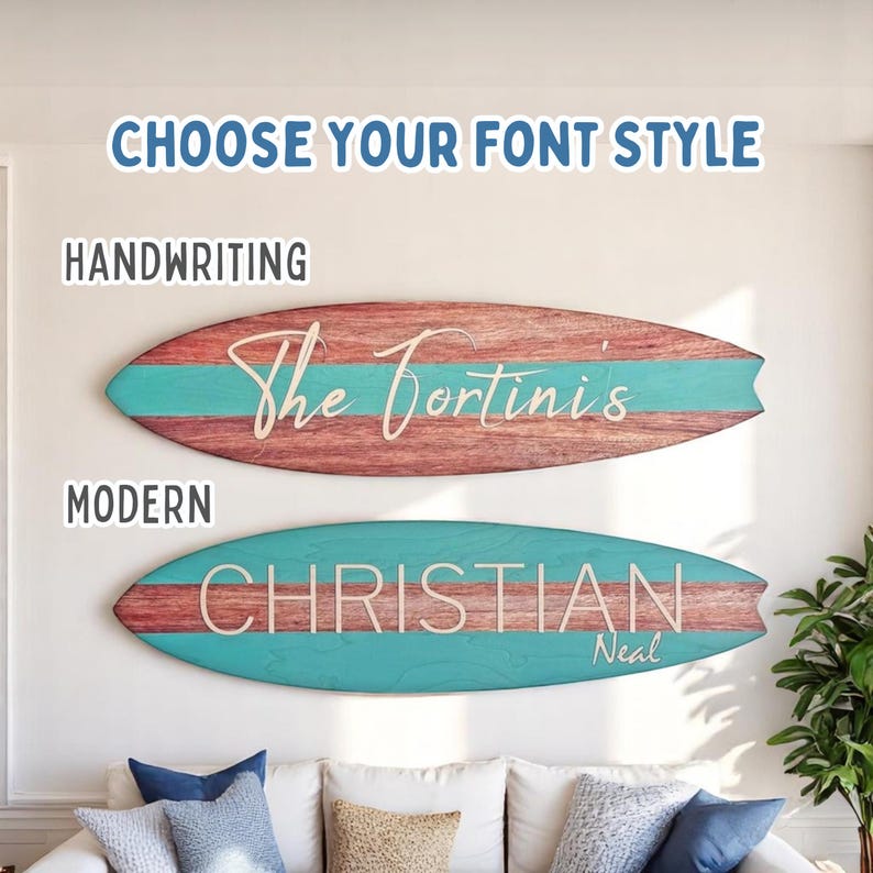 Surfboard Name Sign | Beach Nursery Wall Sign | Kids Coastal Decor ...