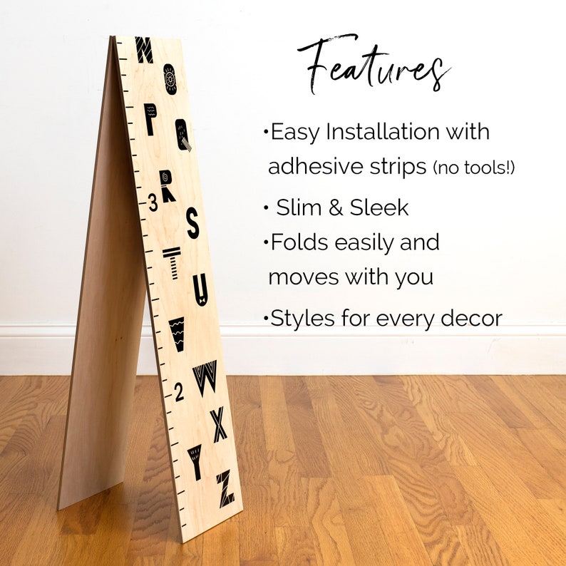 Alphabet Growth Chart / Wooden Height Chart for Boys & Girls / | Etsy