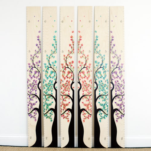 Height Chart for Twins / Siblings Two Wooden Growth Charts - Etsy