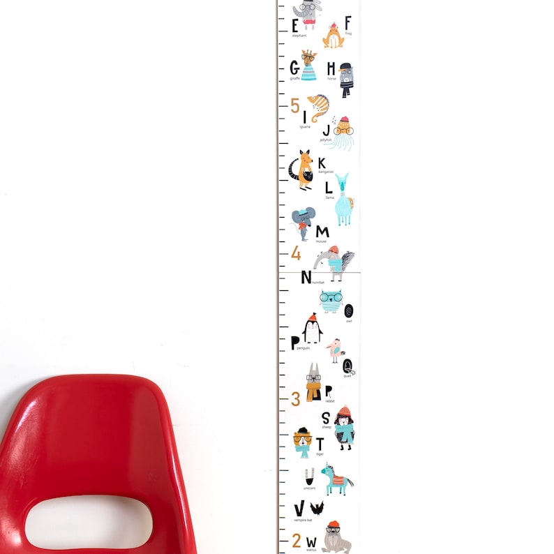 Alphabet Growth Chart / Wooden Height Chart for Boys & Girls / | Etsy