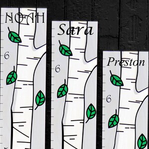 Single Birch Tree Growth Chart / Kids Height Chart / Wood Growth Chart ...
