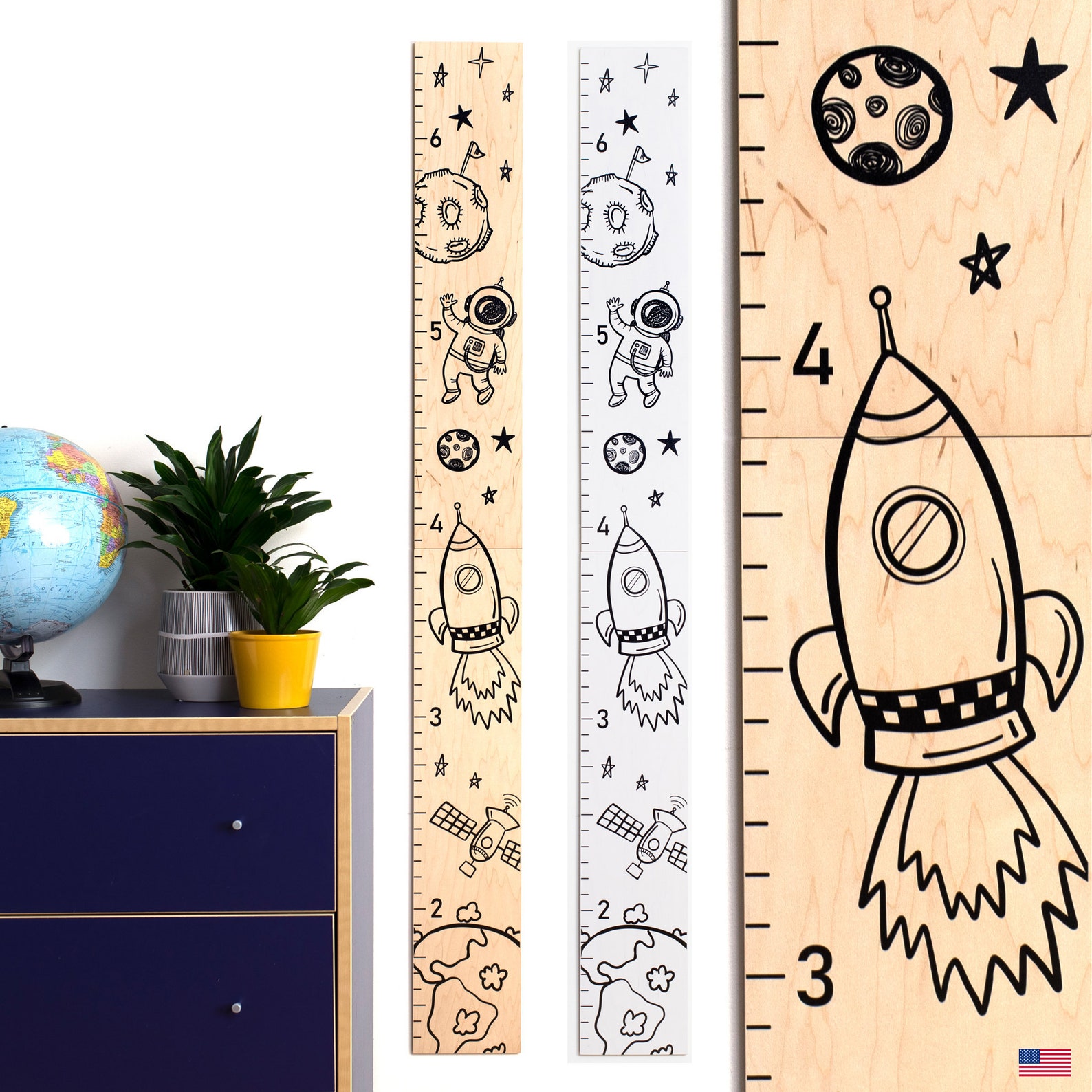 Space Planet Growth Chart / Height Chart Boys / Personalized - Etsy