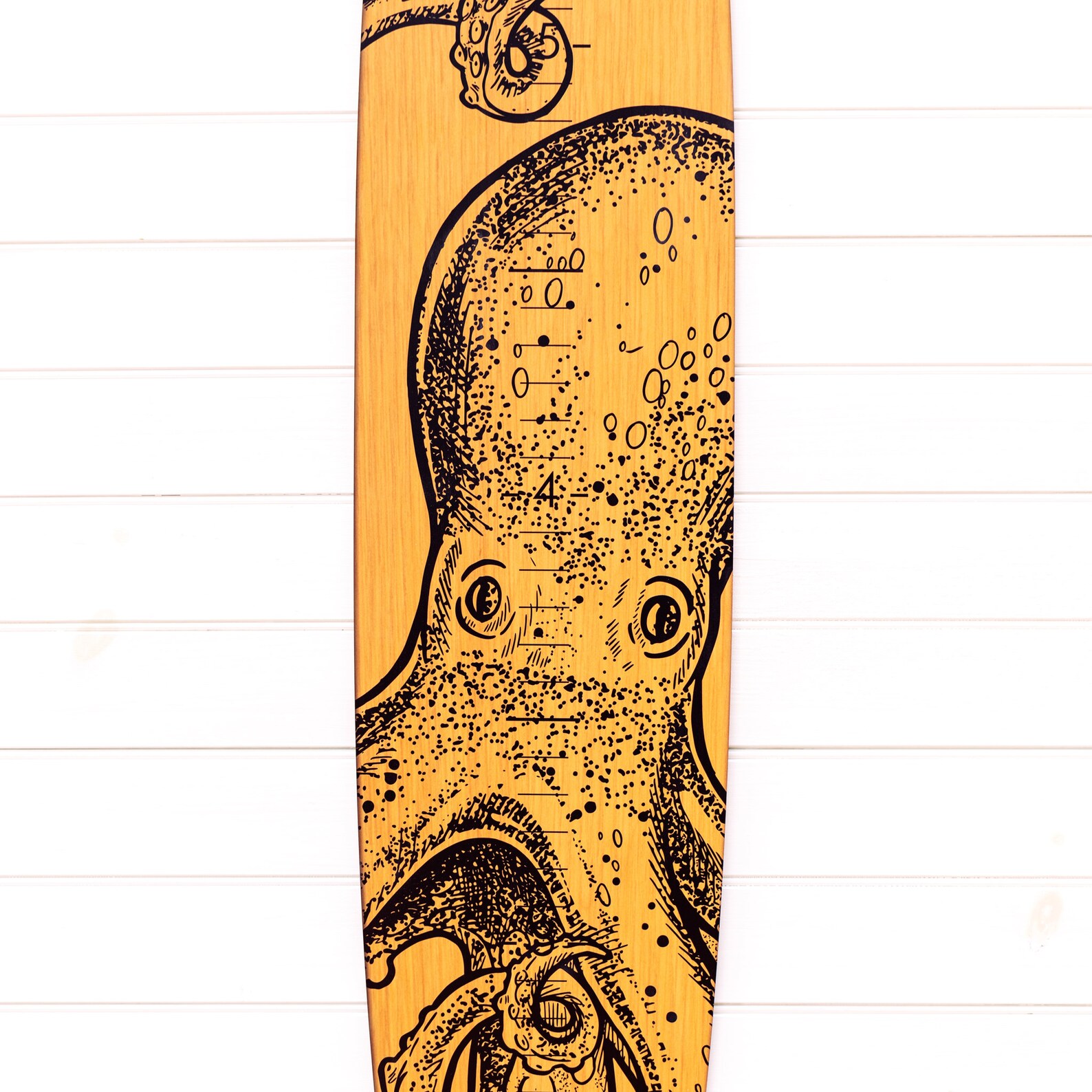 Octopus Wood Surfboard Surfboard Growth Chart Longboard | Etsy