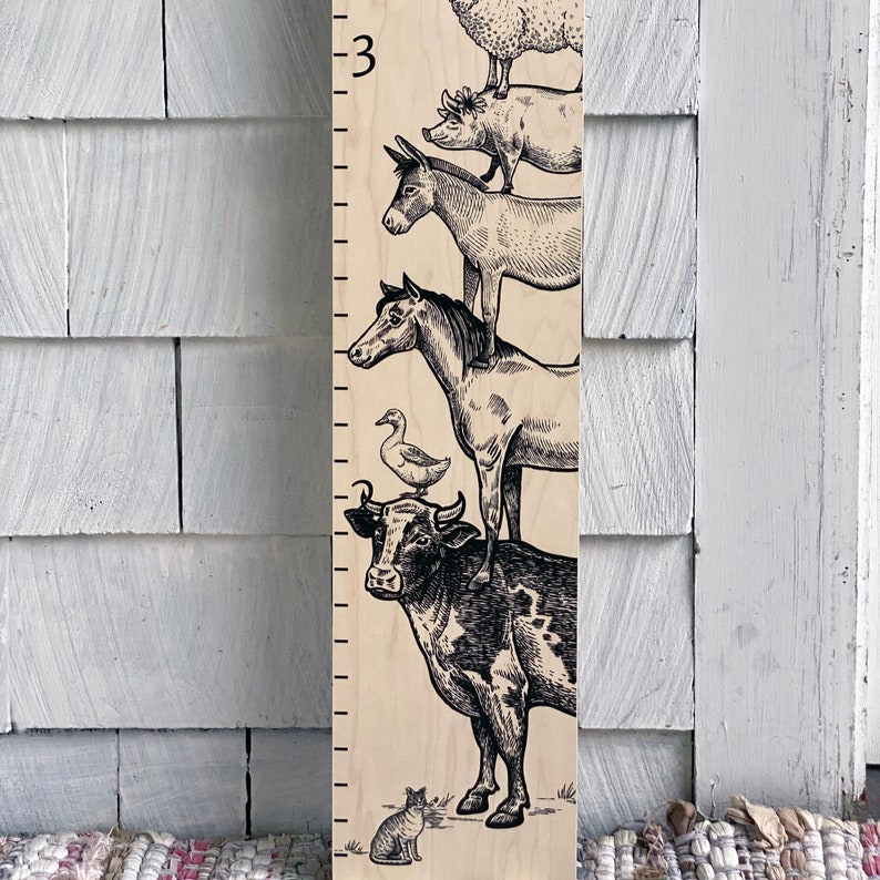 Farm Growth Chart Kids Height Chart Decorative Country - Etsy Canada