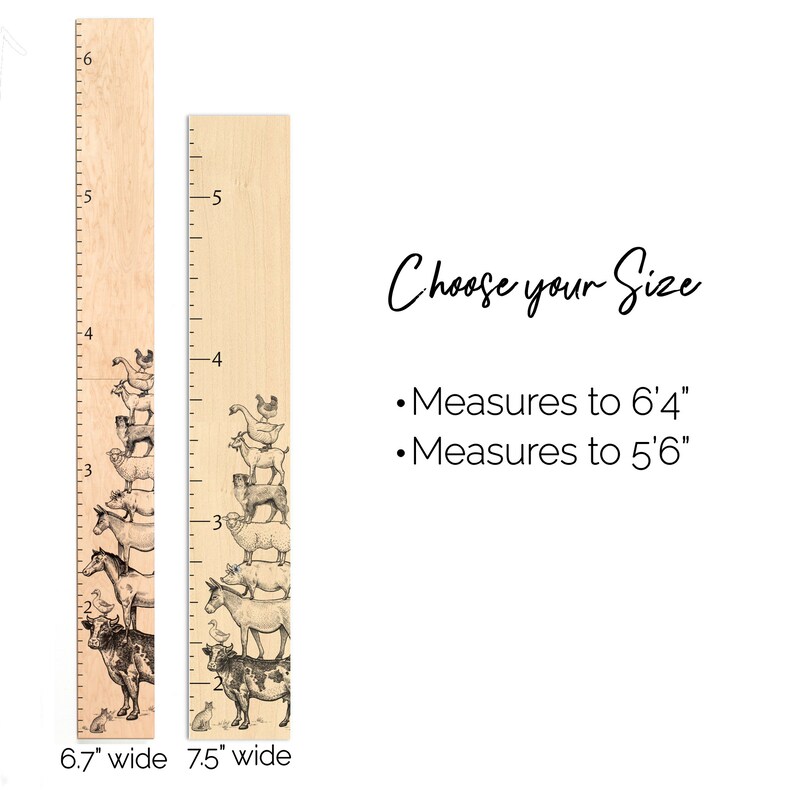 Farm Growth Chart Kids Height Chart Decorative Country - Etsy Canada