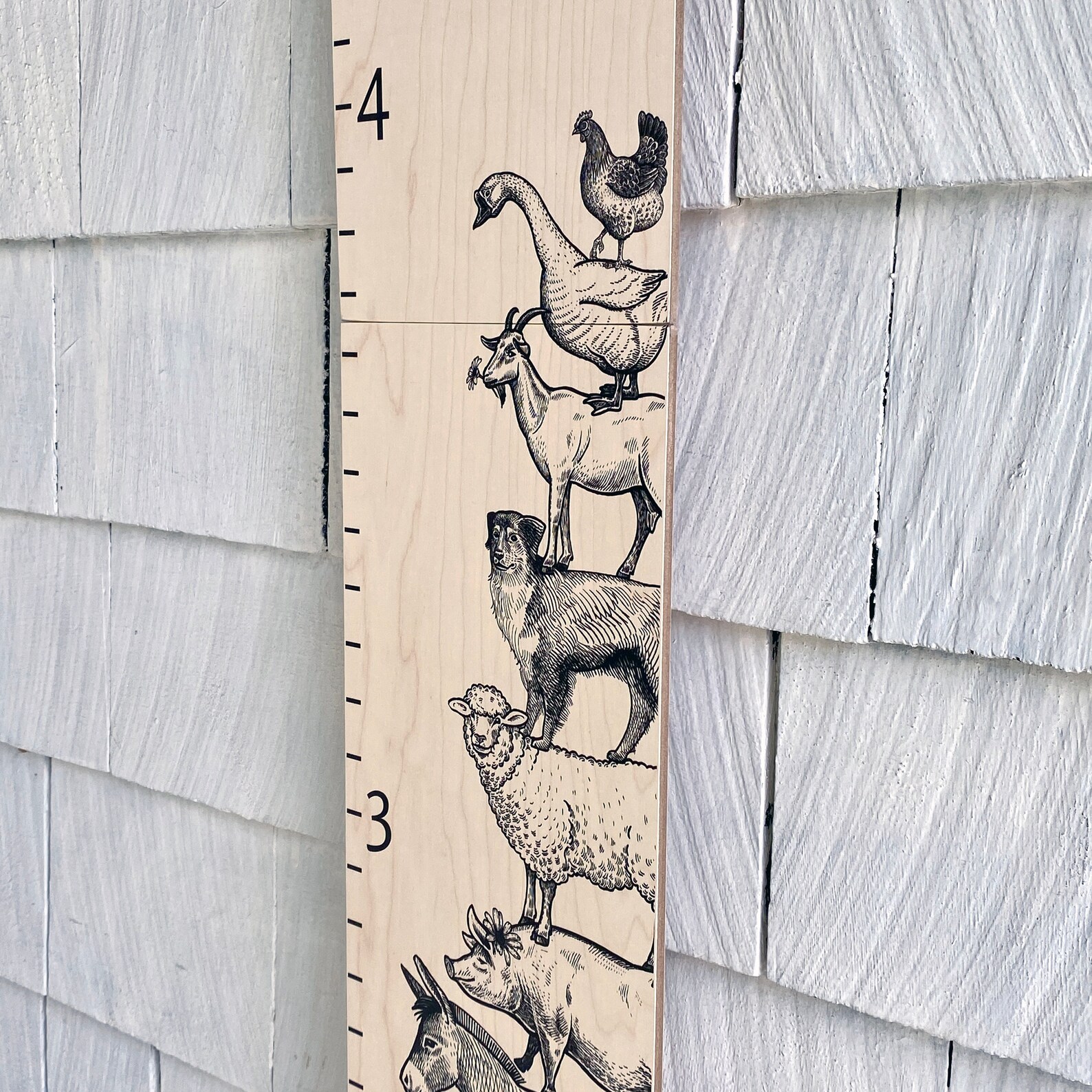 Farm Growth Chart Kids Height Chart Decorative Country - Etsy Canada