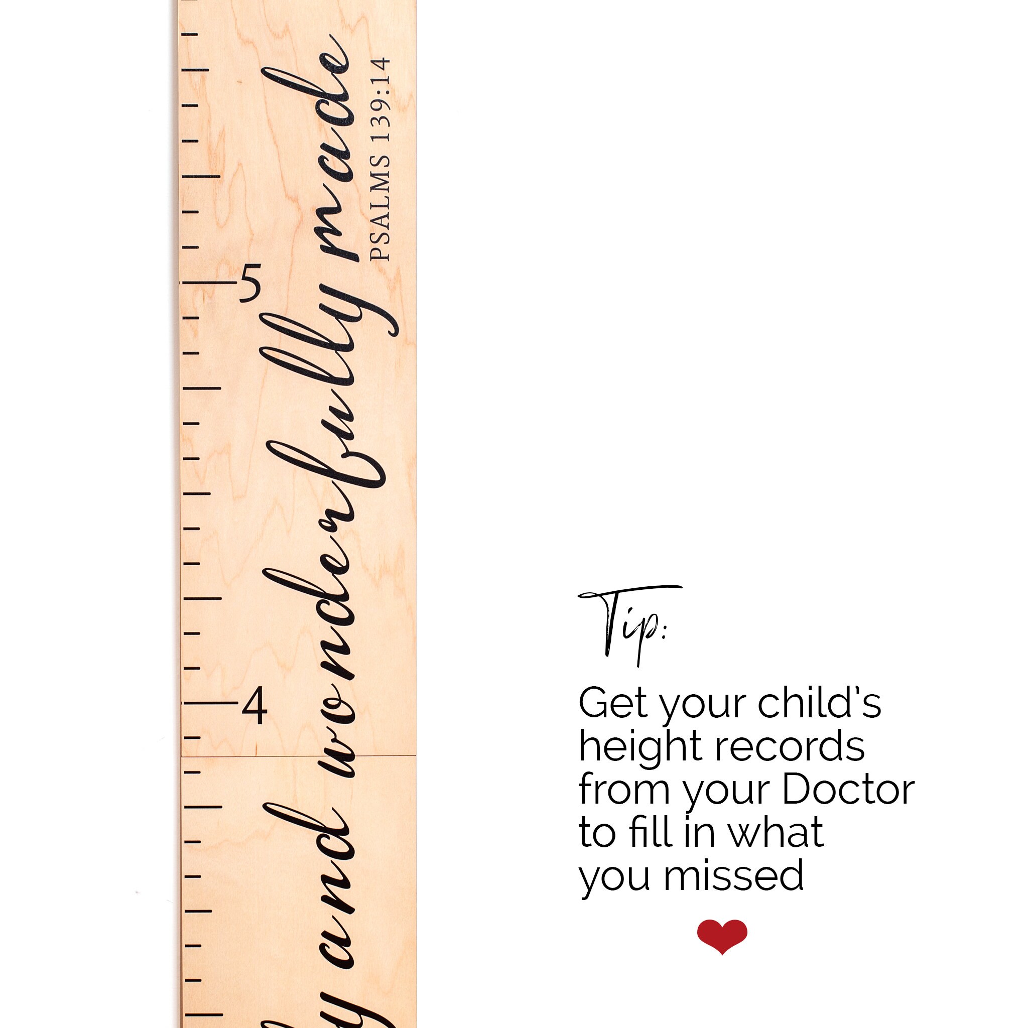 Bible Verse Growth Chart Scripture Wood Height Chart Psalm | Etsy