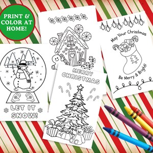 Cartes de Noël à colorier à imprimer, Cartes de Noël maison, Cartes de ...