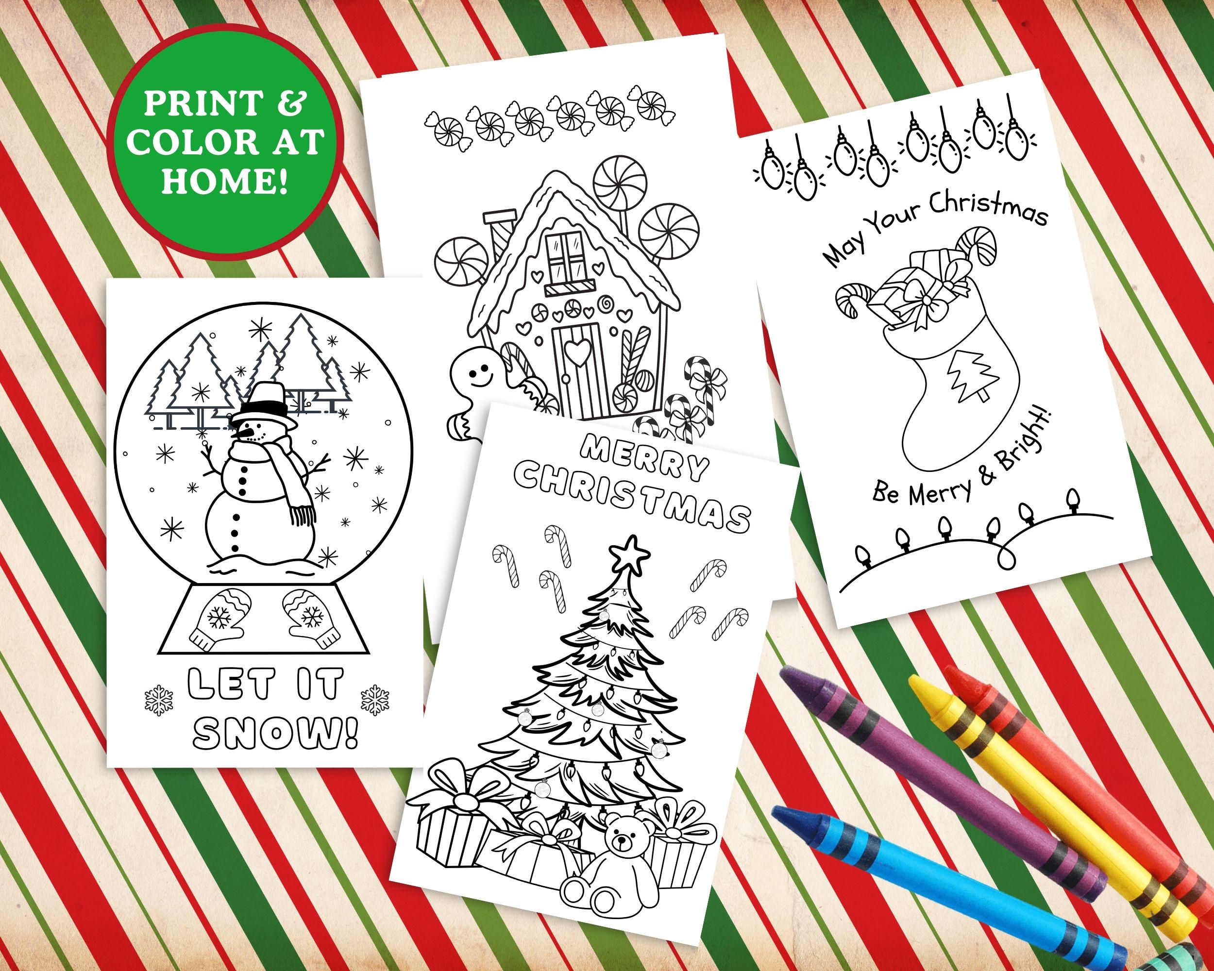 Printable Coloring Christmas Cards, Homemade Christmas Cards, Christmas ...