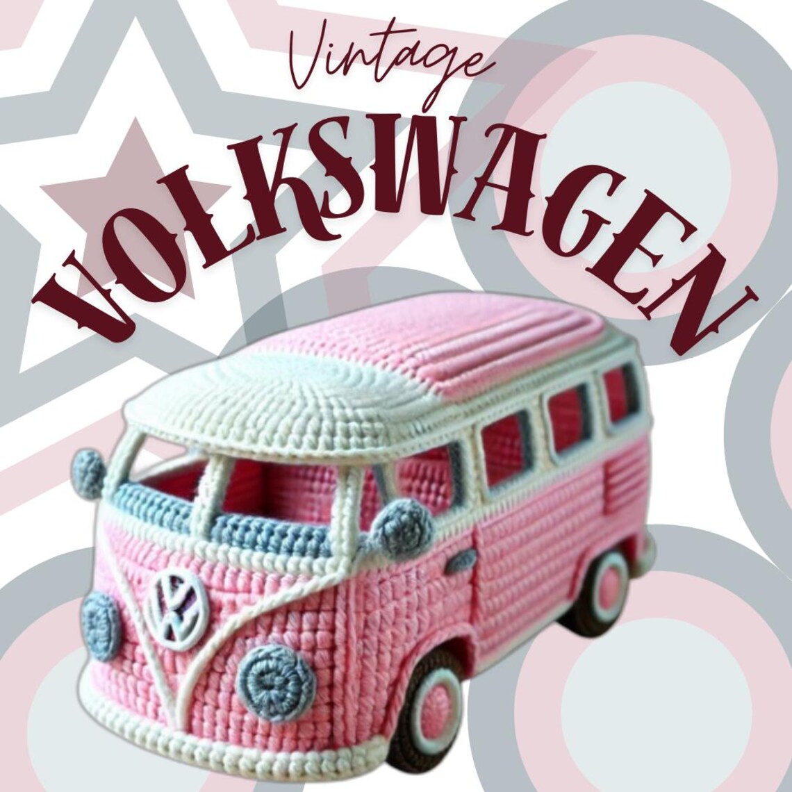 Minivan Volkswagen T1 Crochet Pattern, Vintage Minivan Amigurumi ...