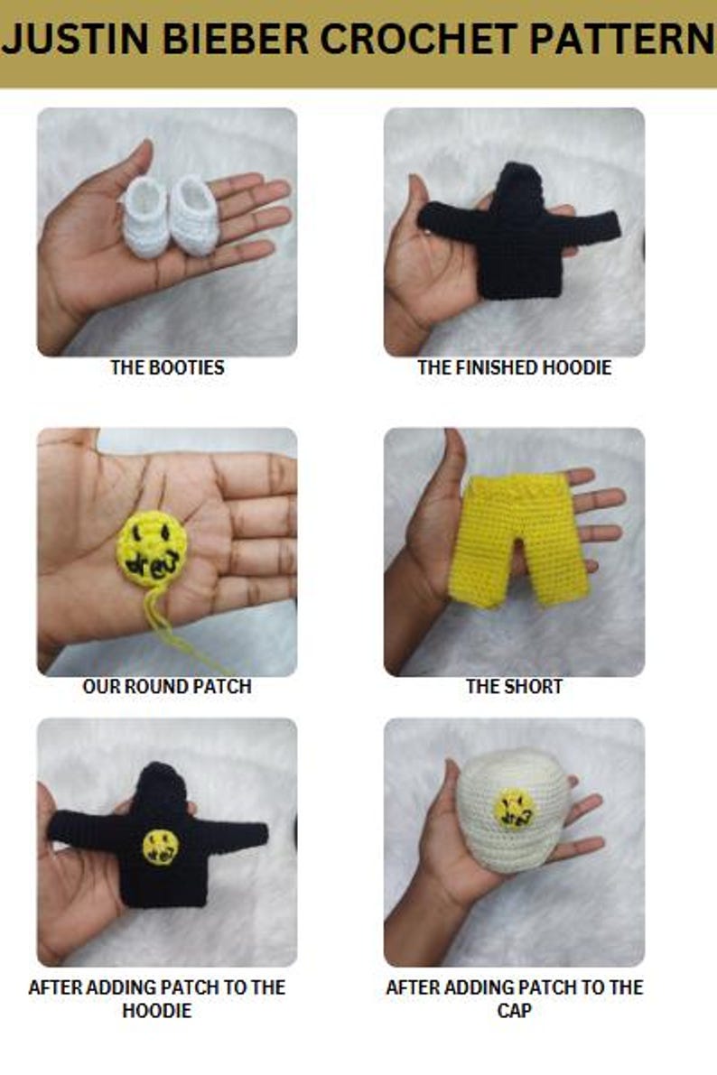 Justin Bieber Crochet Pattern, Crochet Pattern Pdf, Pop Star Pdf, Pop ...