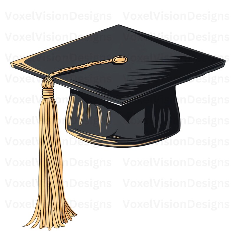 10 Graduation Cap Clipart Classic Modern Grad Hat Illustrations ...