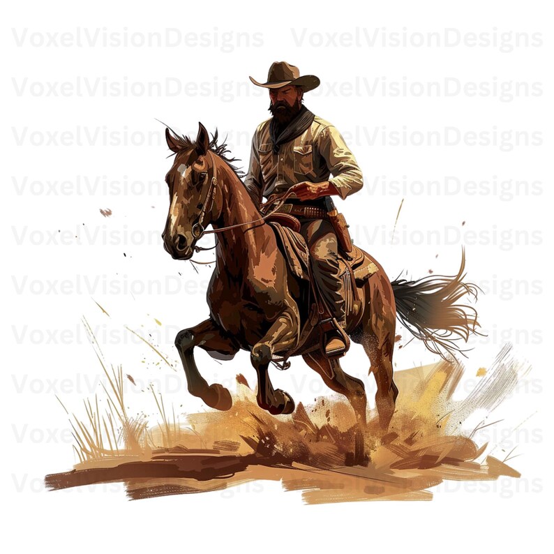 12 Watercolor Western Clipart Rustic and Cowboy Illustrations Instant ...