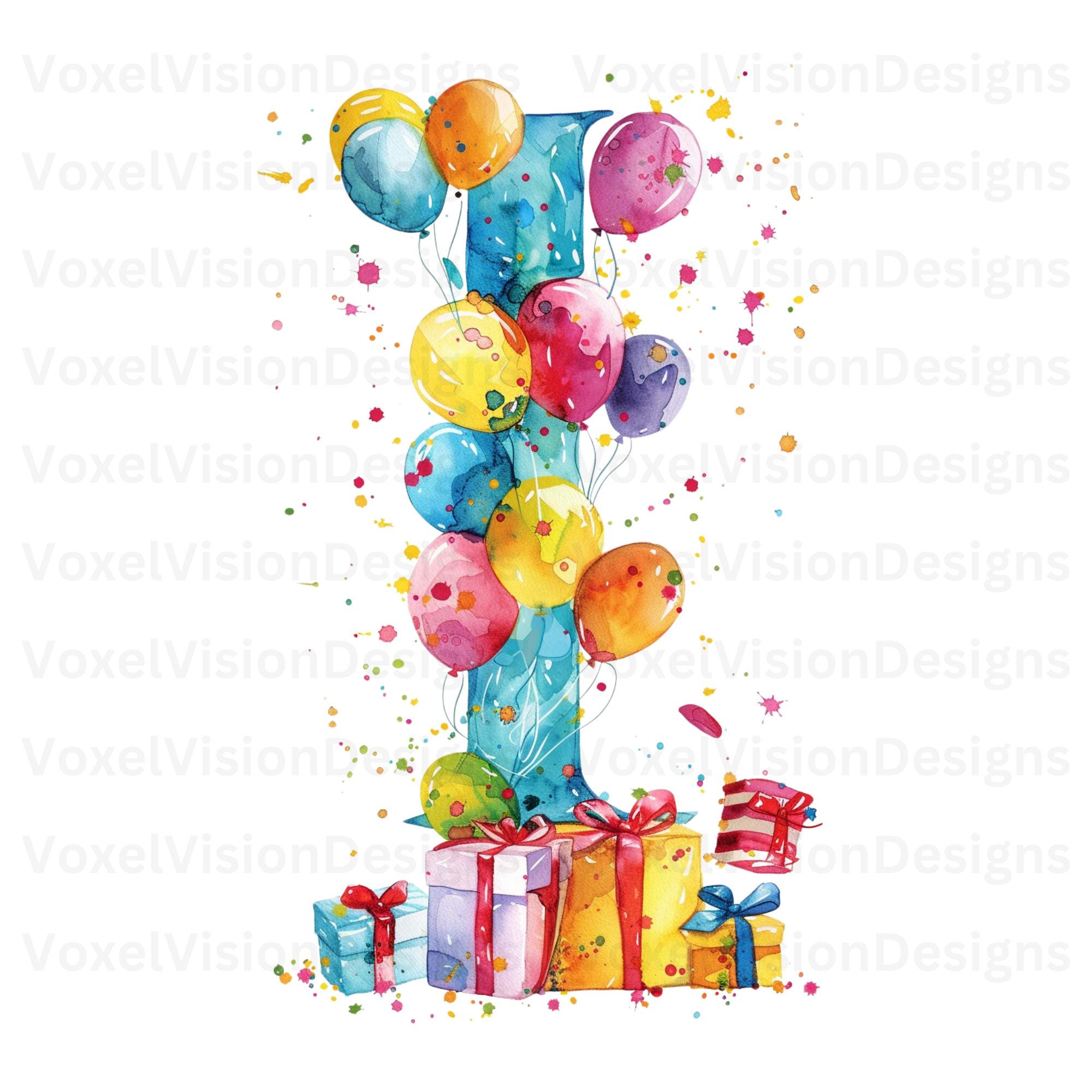 Watercolor Birthday Party Borders Clipart Vibrant and Festive Border ...