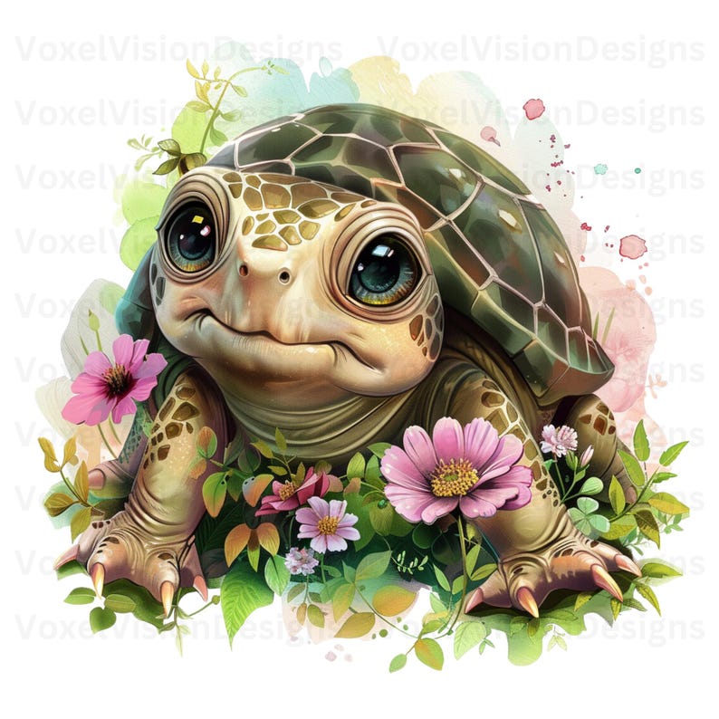 7 Watercolor Sea Turtle Clipart, Cute Nautical Ocean Animals Pngs ...