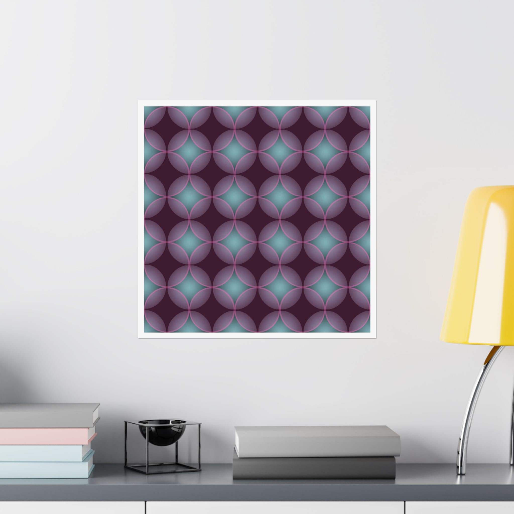 Op Art 3 Aqua & Pink, Sensual Colors in an Opart Framework to ...