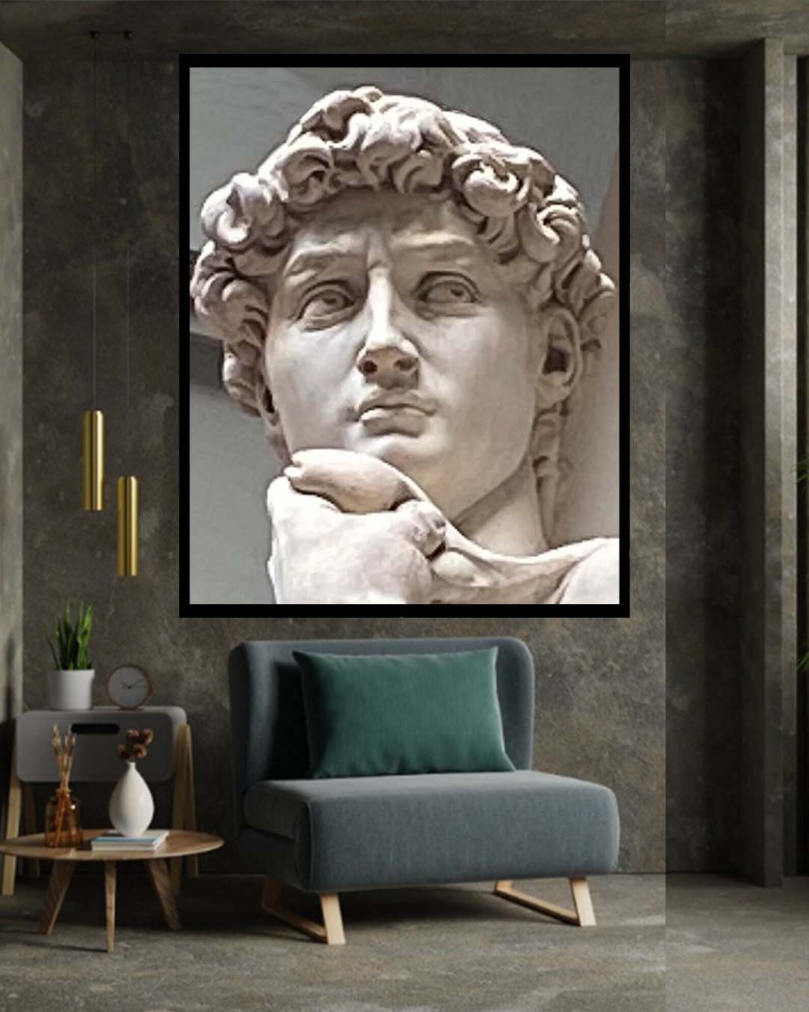 Poster of David, CU Face, Michelangelo, 1501-1504, From My Own Photo ...