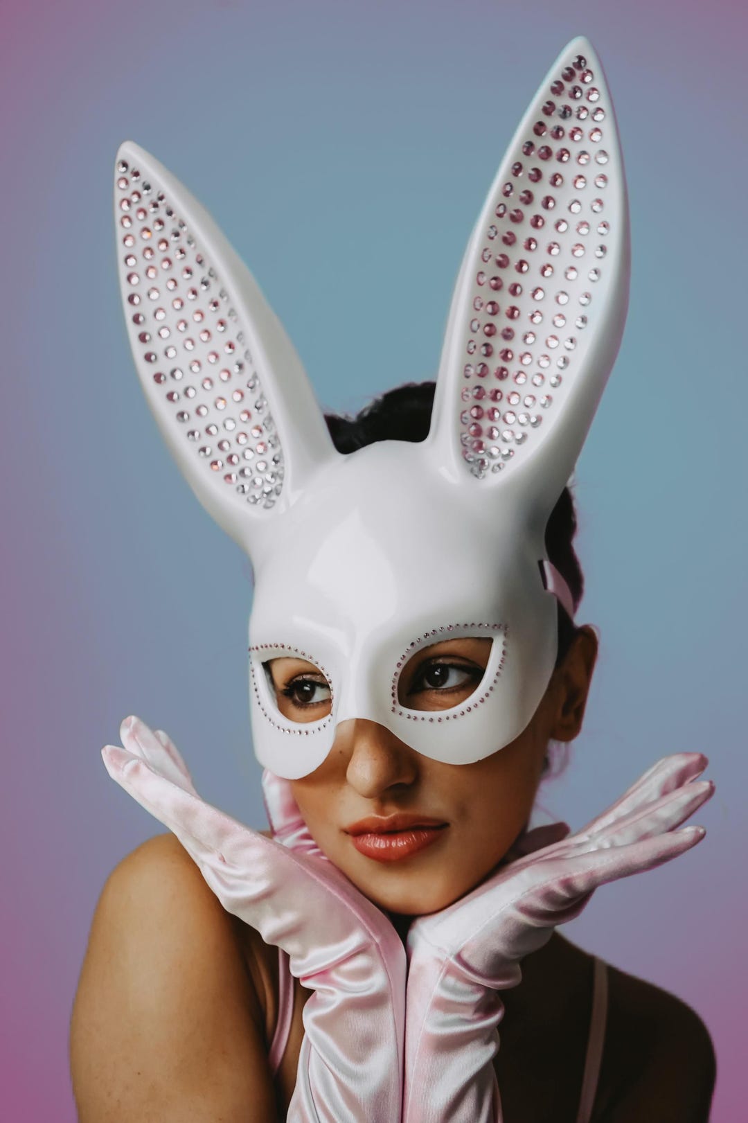 Bling Bunny Mask, Halloween Costume, Rabbit Costume, Mask, Carnival ...