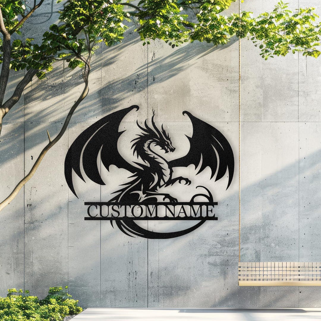 Custom Metal Sign,personalized Dragon Metal Sign,metal Dragon Wall ...
