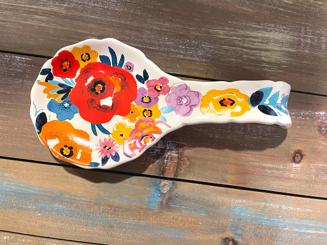 Pioneer Woman -- Spoon Rest Flea Market Design -- Country Flowers Spoon ...