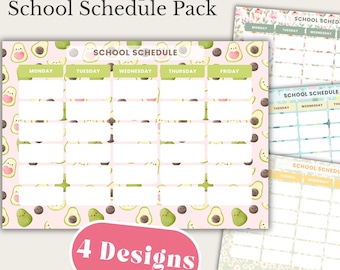 Nature-themed School Schedule – 4 Printable Designs (PDF & PNG) - Etsy