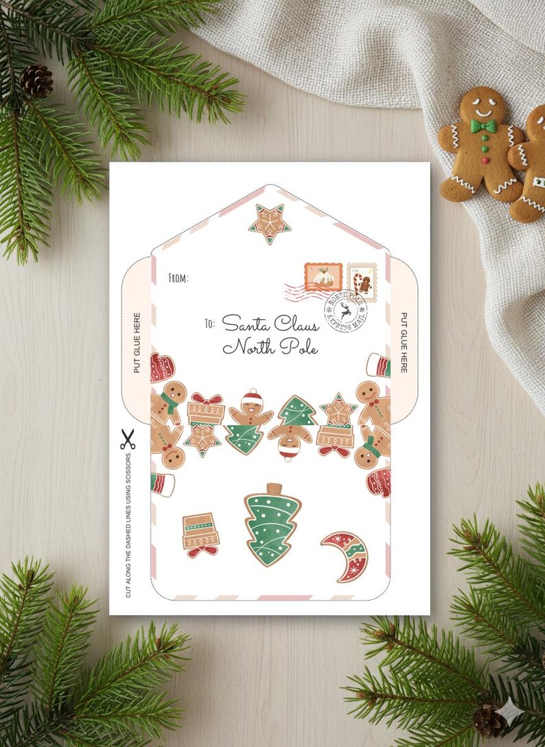 Printable Christmas Wish List for Kids Letter to Santa Foldable ...