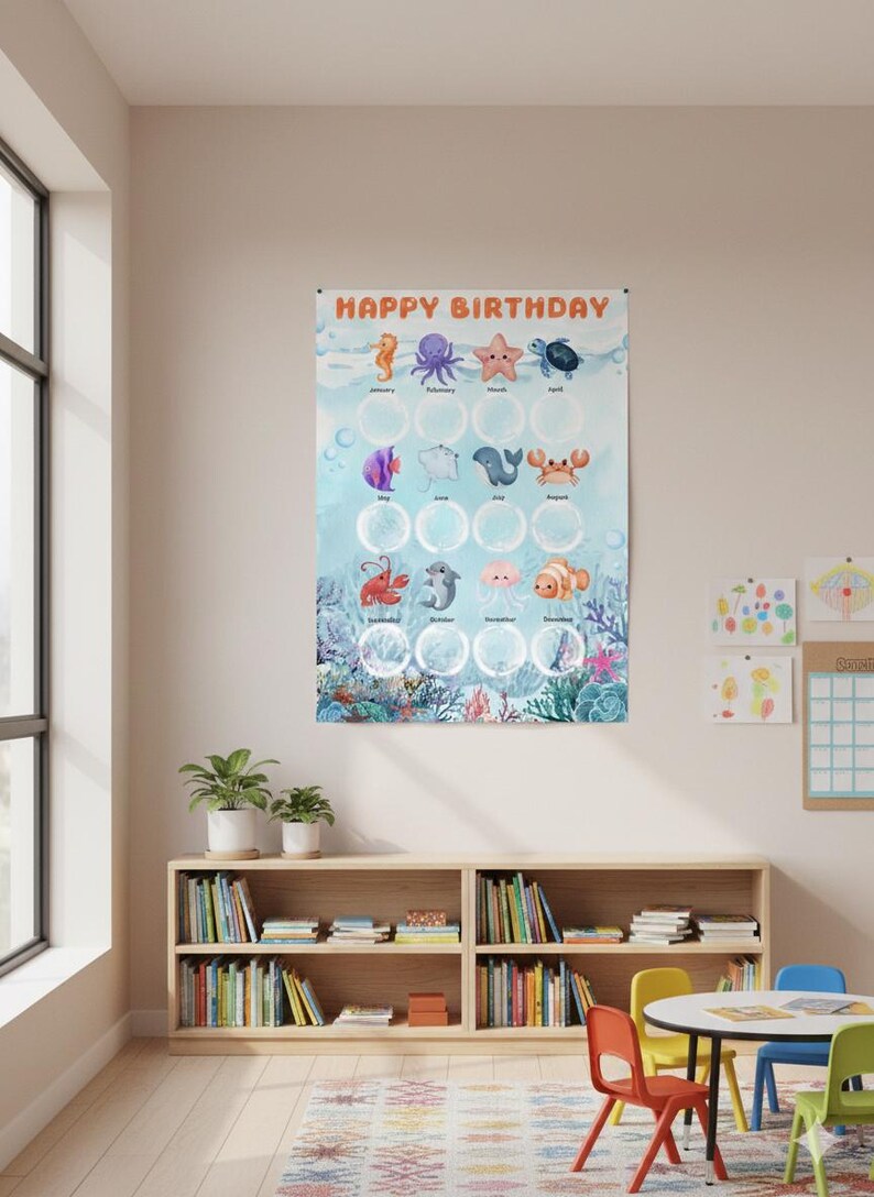Printable Under the Sea Birthday Chart | Ocean Classroom Decor (PDF ...