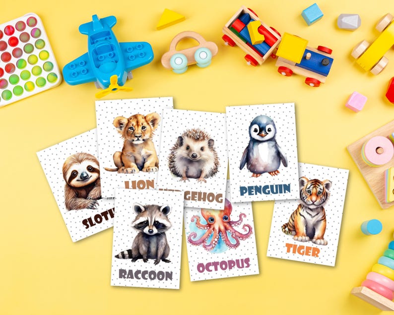 Printable 30 Animal Flashcards for Kids | Homeschool | Kindergarten ...