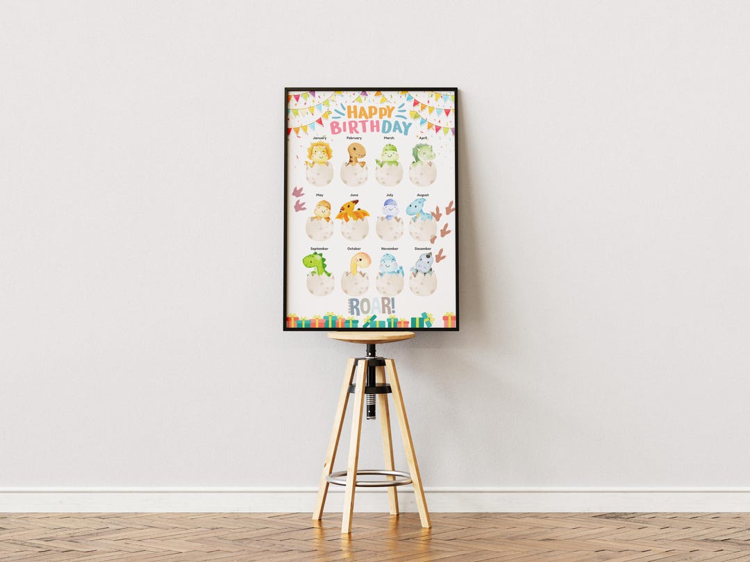 Dinosaur Birthday Chart Printable – Classroom Dino Decor (PDF & PNG) - Etsy