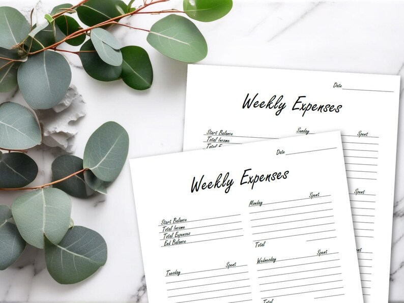 Printable Weekly Expenses Tracker | Budget Planner | Monday & Saturday ...