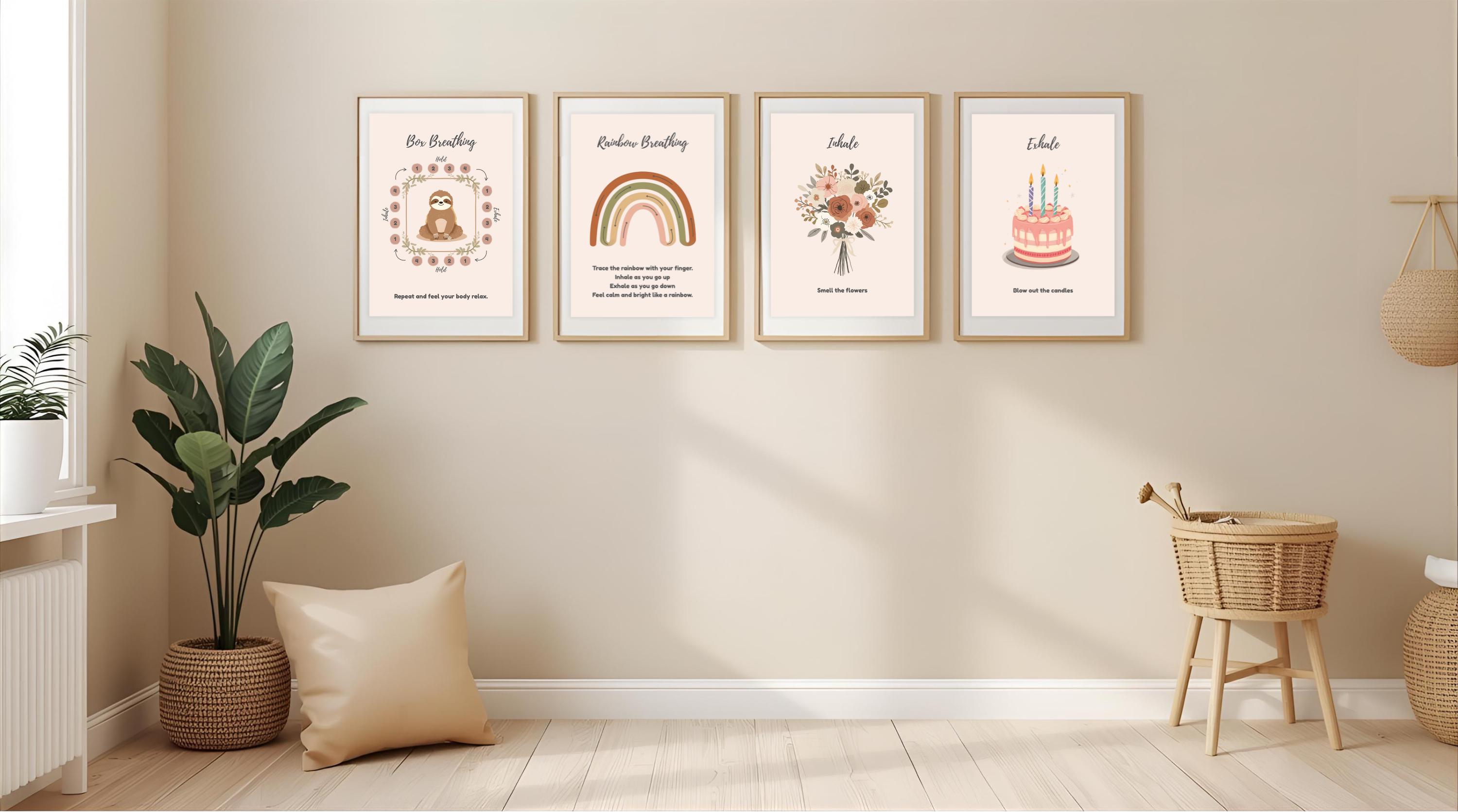 Boho Breathing Posters for Kids | Calm Corner Decor (PDF PNG) - Etsy