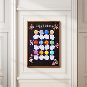 Space Theme Classroom Birthday Chart | Planets Calendar (printable PDF ...