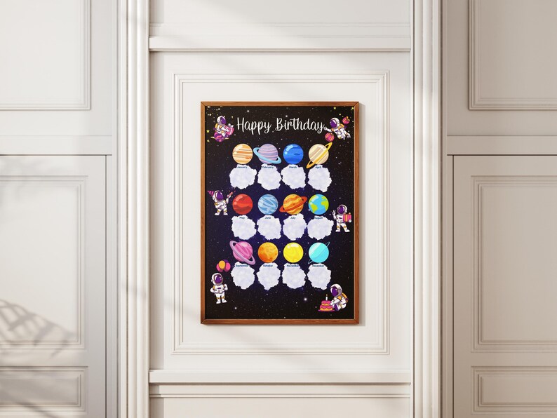 Space Theme Classroom Birthday Chart | Planets Calendar (printable PDF ...